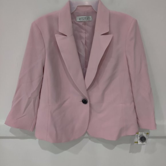 Kasper | Tops | Soiled Kasper Womens Petites Onebutton Suit Jacket Pink ...